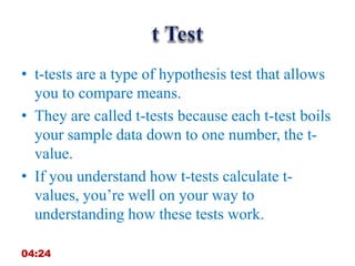 Hypothesis testing , T test , chi square test, z test | PPTX