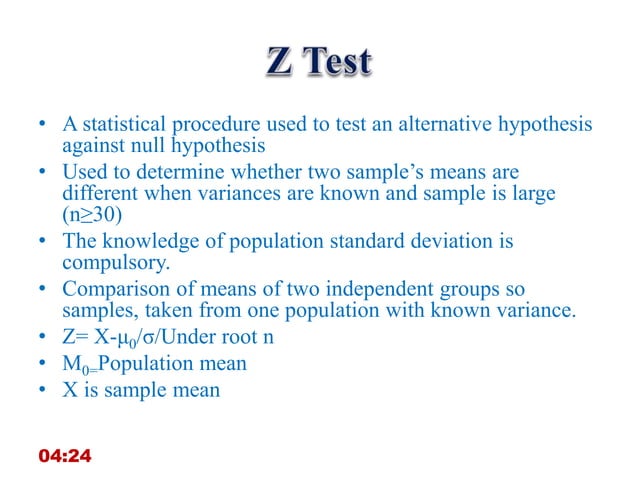Hypothesis testing , T test , chi square test, z test | PPTX