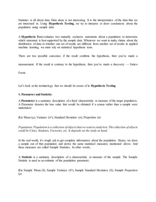 Hypothesis testing | DOCX