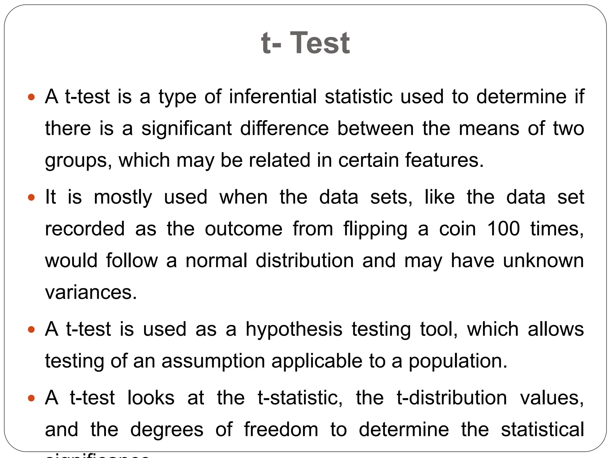 Hypothesis Testing.pptx ( T- test, F- test, U- test , Anova) | PPTX