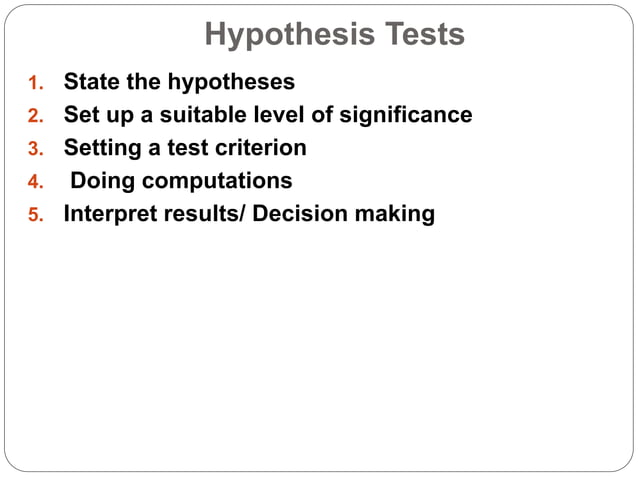 Hypothesis Testing.pptx ( T- test, F- test, U- test , Anova) | PPTX ...