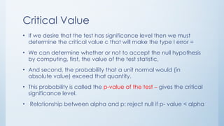 Hypothesis testing - college hypothesis testing | PPTX