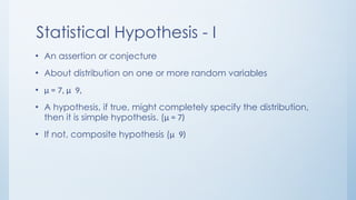 Hypothesis testing - college hypothesis testing | PPTX