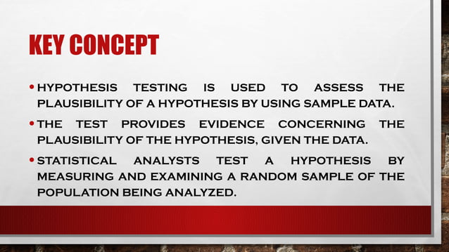 Hypothesis testing (null and alternative hypothesis) | PPT