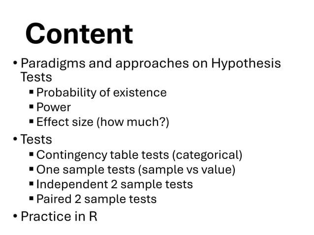 Hypothesis testing - Environmental Data analysis | PPT