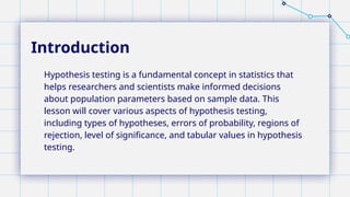 HYPOTHESIS TESTING - STATISTICS AND PROBABILITY | PPT