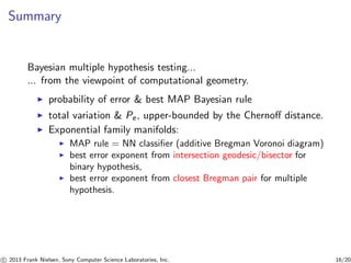 Slides: Hypothesis testing, information divergence and computational ...