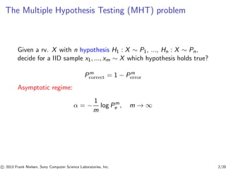Slides: Hypothesis testing, information divergence and computational ...