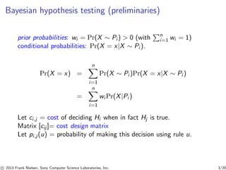 Slides: Hypothesis testing, information divergence and computational ...