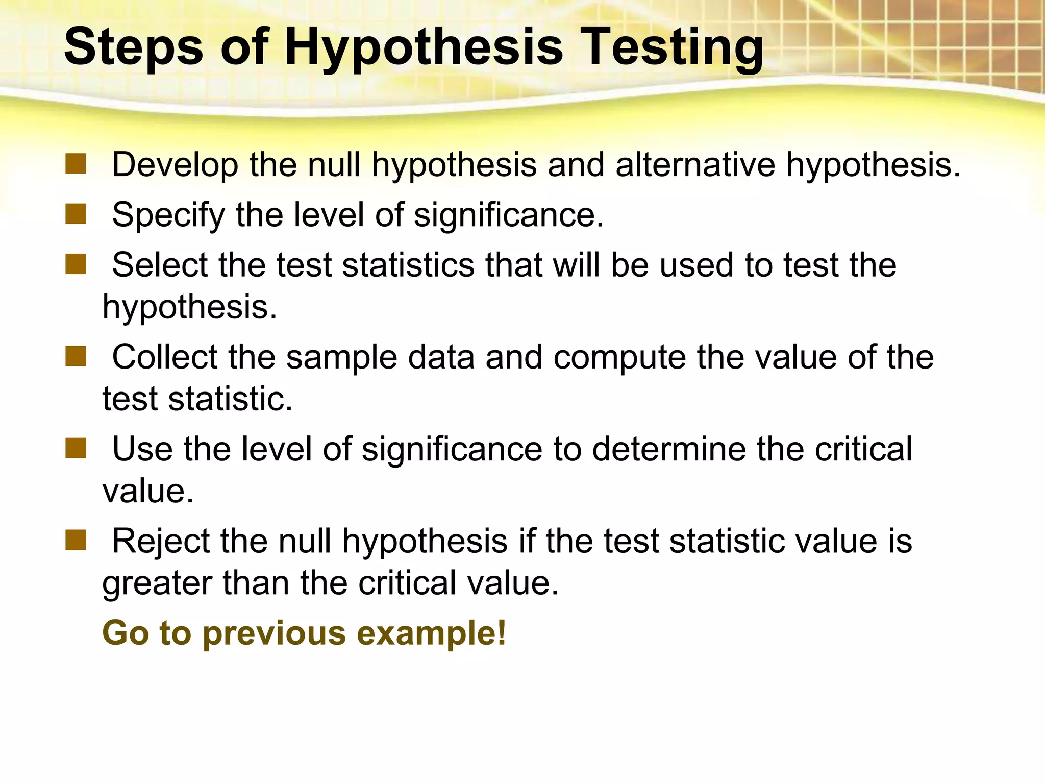 Hypothesis testing 47 | PPT