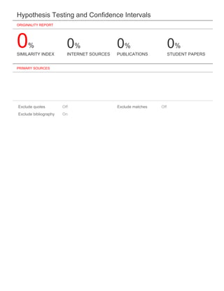 Hypothesis testing and confidence intervals | PDF