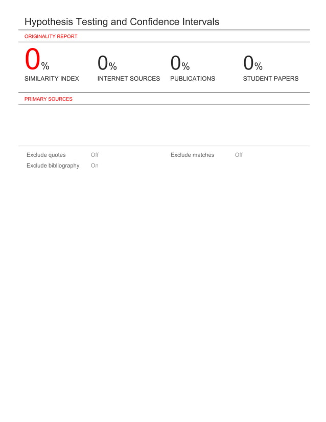 Hypothesis testing and confidence intervals | PDF
