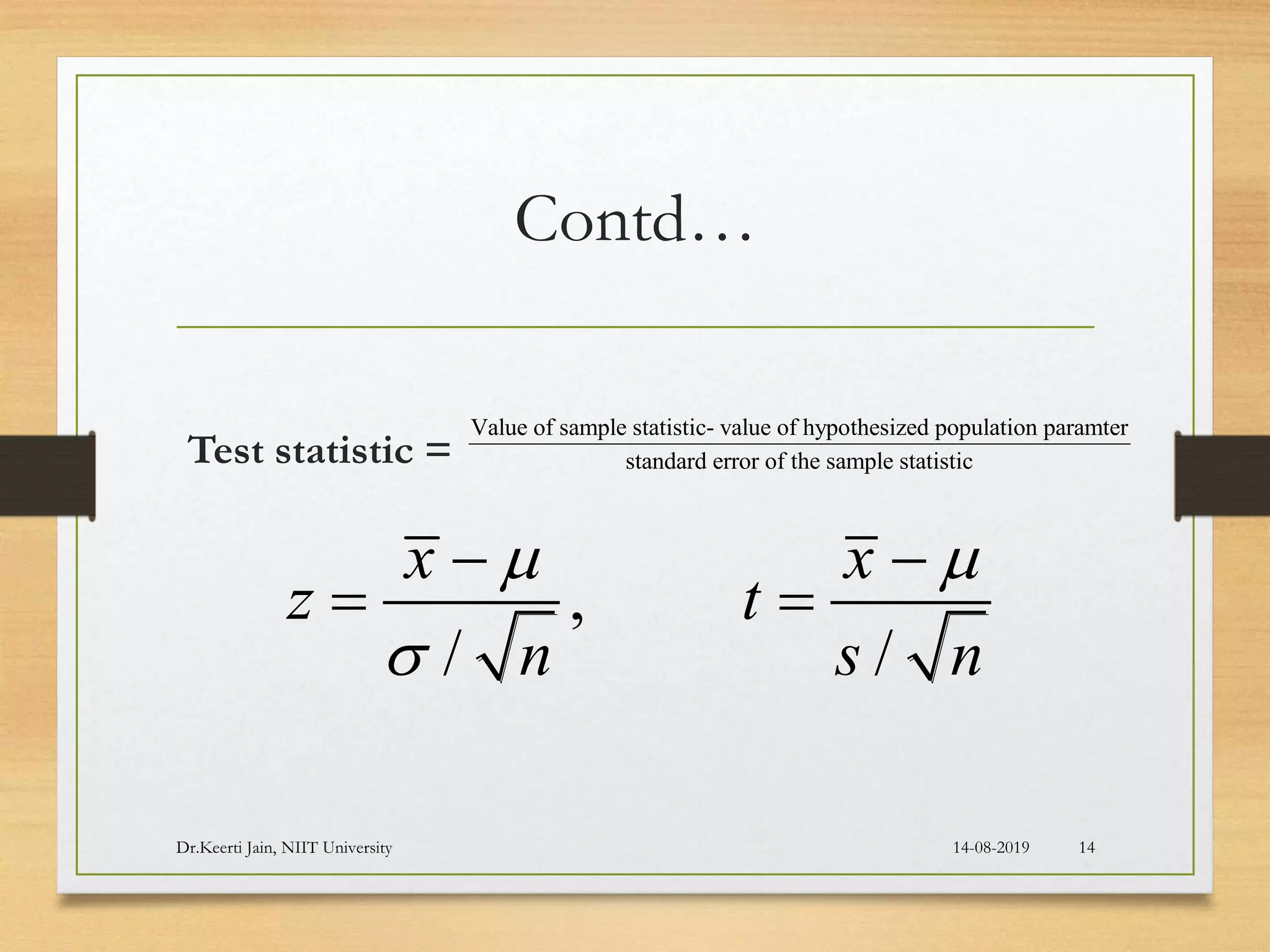 Hypothesis testing and parametric test | PPTX