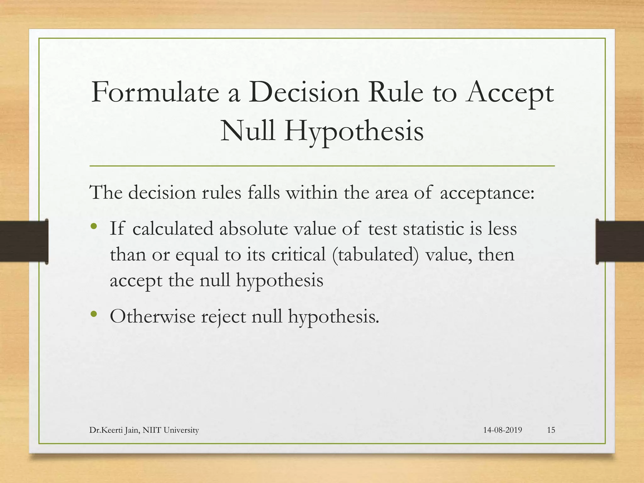 Hypothesis testing and parametric test | PPTX