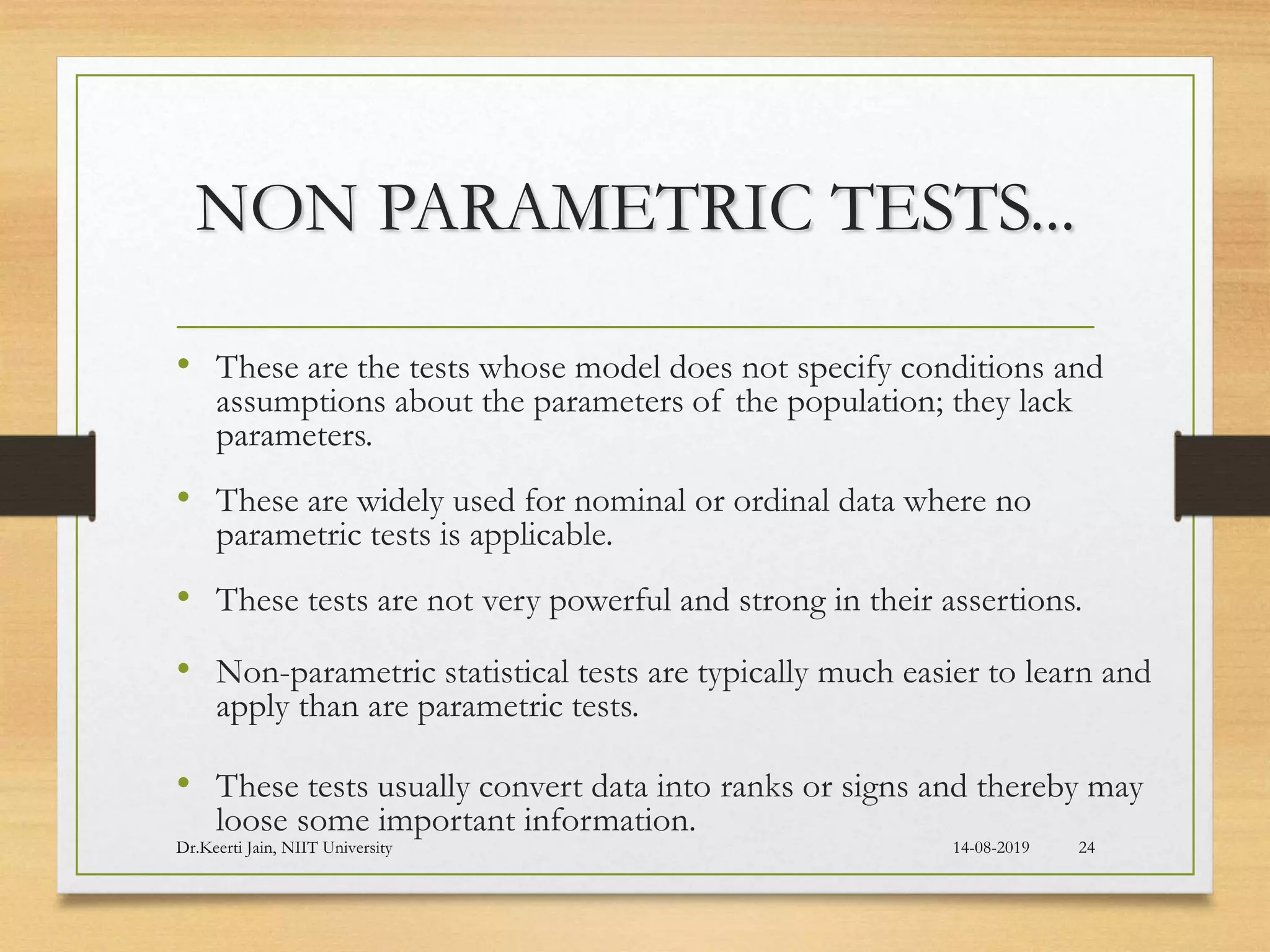Hypothesis testing and parametric test | PPTX