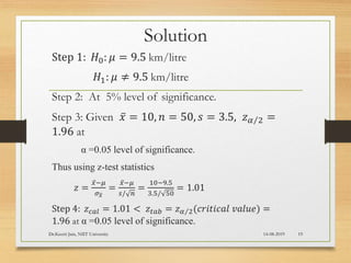 Hypothesis testing and parametric test | PPTX