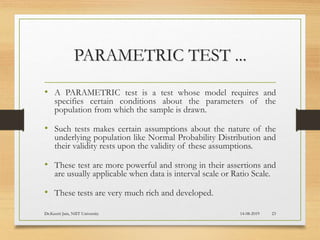 Hypothesis testing and parametric test | PPTX