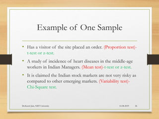 Hypothesis testing and parametric test | PPTX