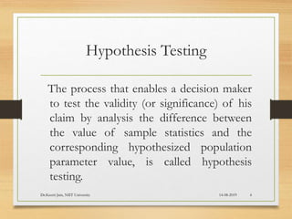 Hypothesis testing and parametric test | PPTX