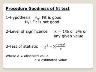 Hypothesis testing chi square goodness of fit test | PPTX