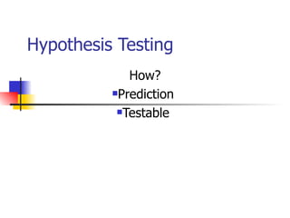 Hypothesis Testing Dr Hassan | PPT
