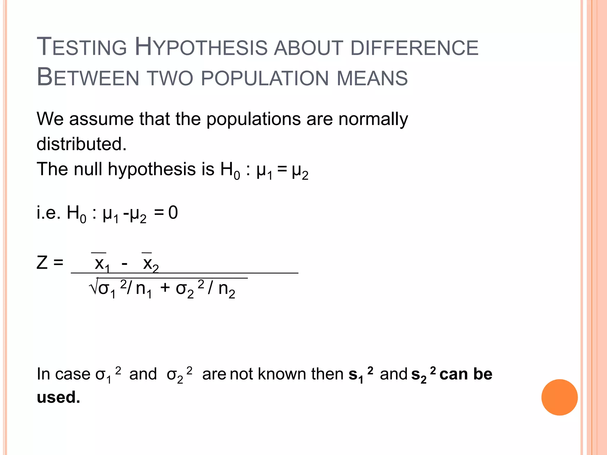 Hypothesis testing examples on z test | PPTX