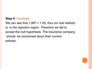 Hypothesis testing examples on z test | PPTX