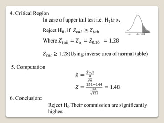 Hypothesis testing part ii for single mean | PPTX