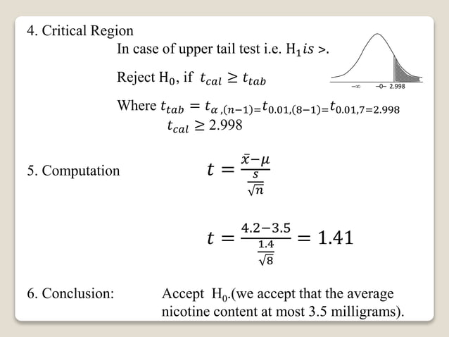 Hypothesis Testing Part Ii For Single Mean Ppt