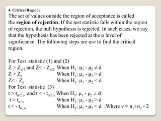 Hypothesis testing part iii for difference of means | PPTX