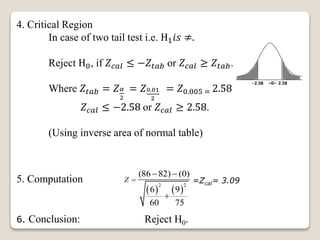 Hypothesis testing part iii for difference of means | PPTX