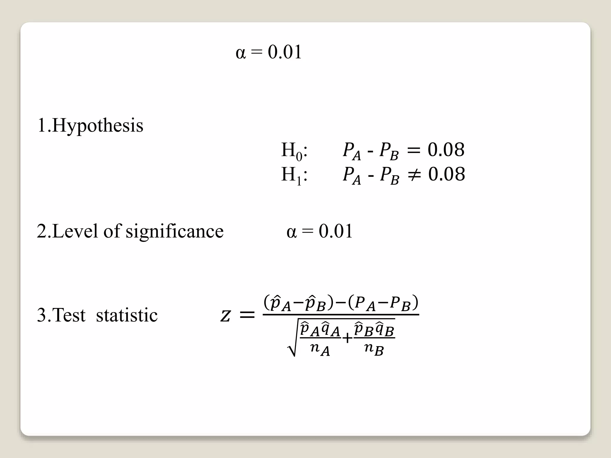 Hypothesis testing part v for single and double proportions | PPTX