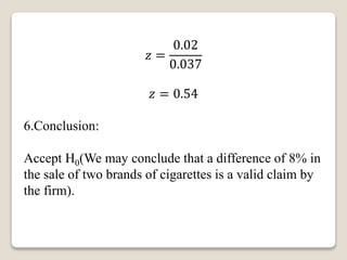 Hypothesis testing part v for single and double proportions | PPTX