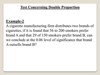 Hypothesis testing part v for single and double proportions | PPTX