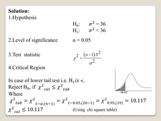 Hypothesis testing part vi single variance | PPTX