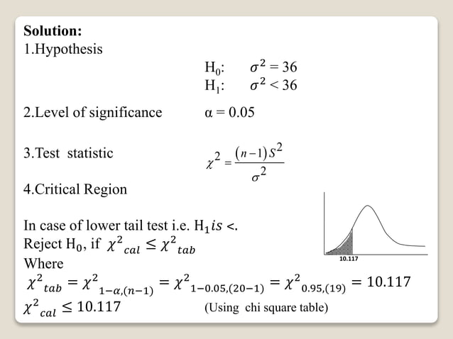 Hypothesis testing part vi single variance | PPTX | Physics | Science