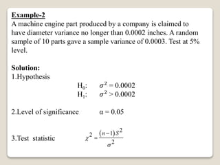 Hypothesis testing part vi single variance | PPTX