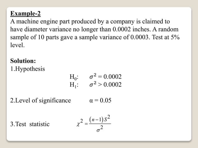 Hypothesis testing part vi single variance | PPTX | Physics | Science