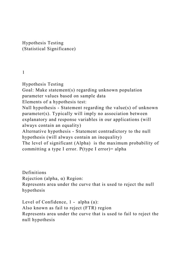Hypothesis Testing (Statistical Significance)1Hypo.docx
