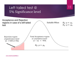 Hypothesis testing; z test, t-test. f-test | PDF