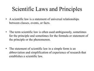 Hypothesis, theory and scientific laws. | PPTX