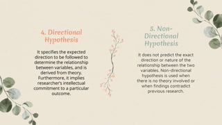 Hypothesis types, formulation, and testing | PPTX