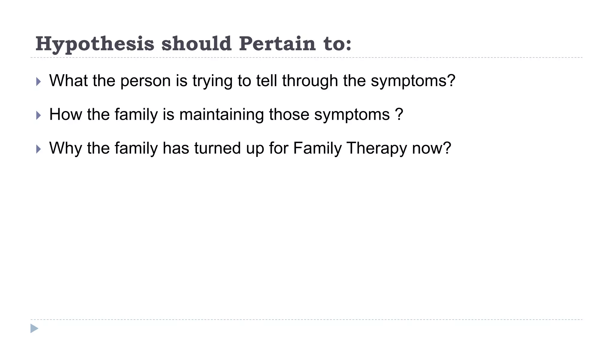 Hypothesization in Family Therapy | PPTX