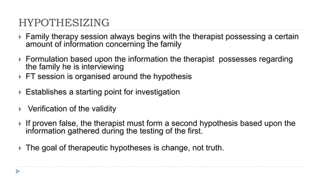 Hypothesization in Family Therapy | PPTX