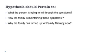 Hypothesization in Family Therapy | PPTX