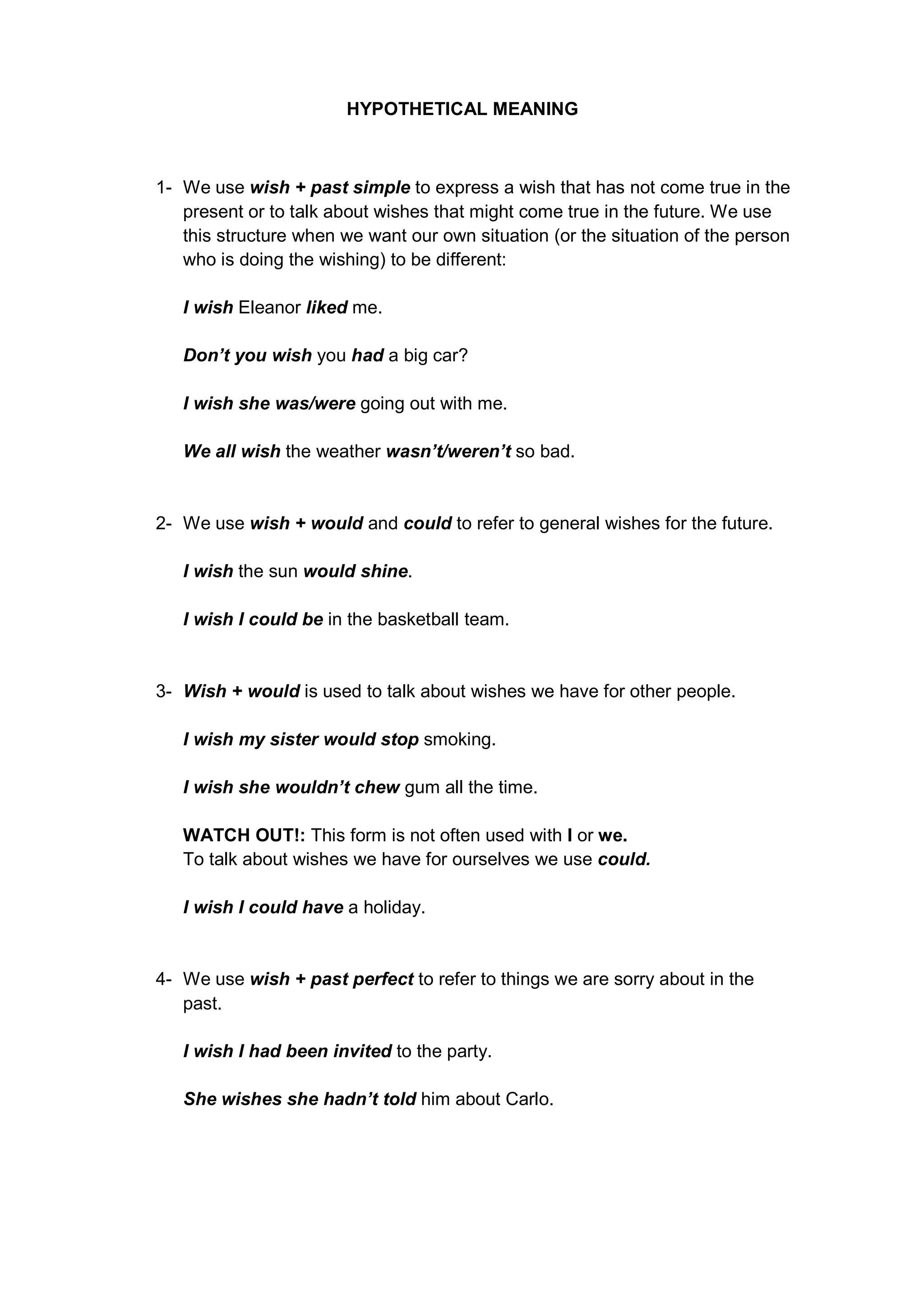 Hypothetical meaning | PDF