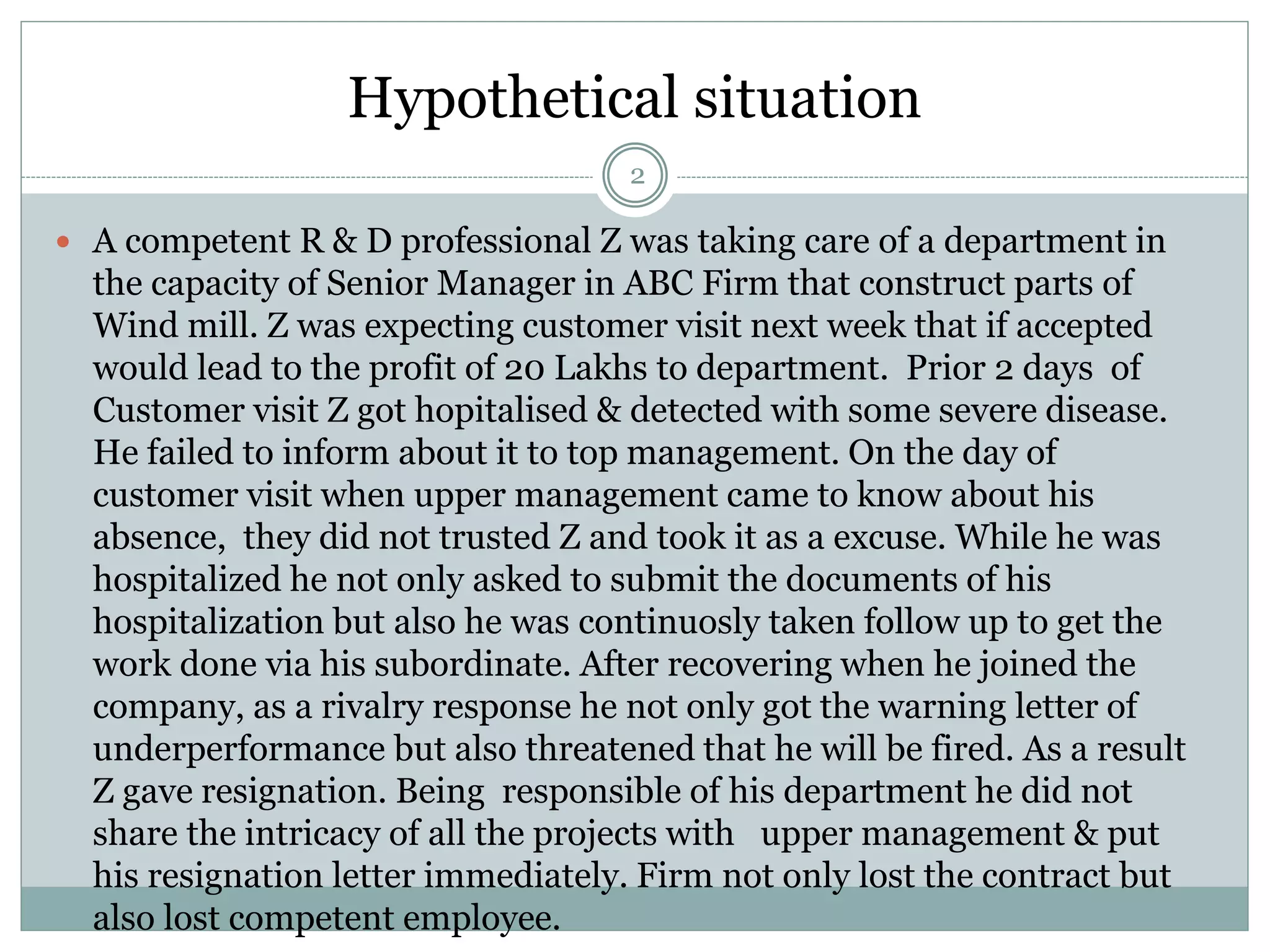 Hypothetical situation at workplace | PPTX