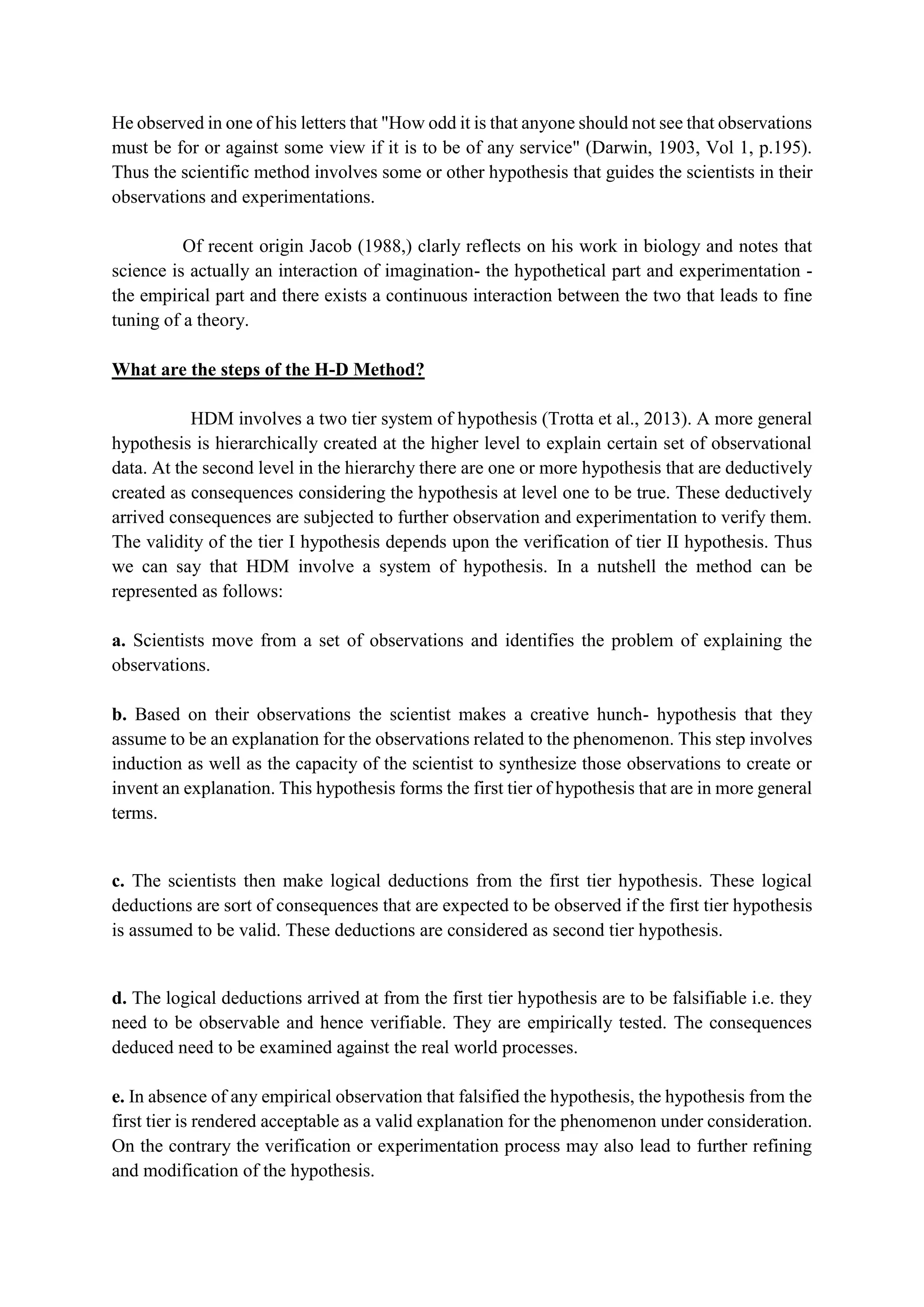 Hypothetico-deductive method in Science | PDF