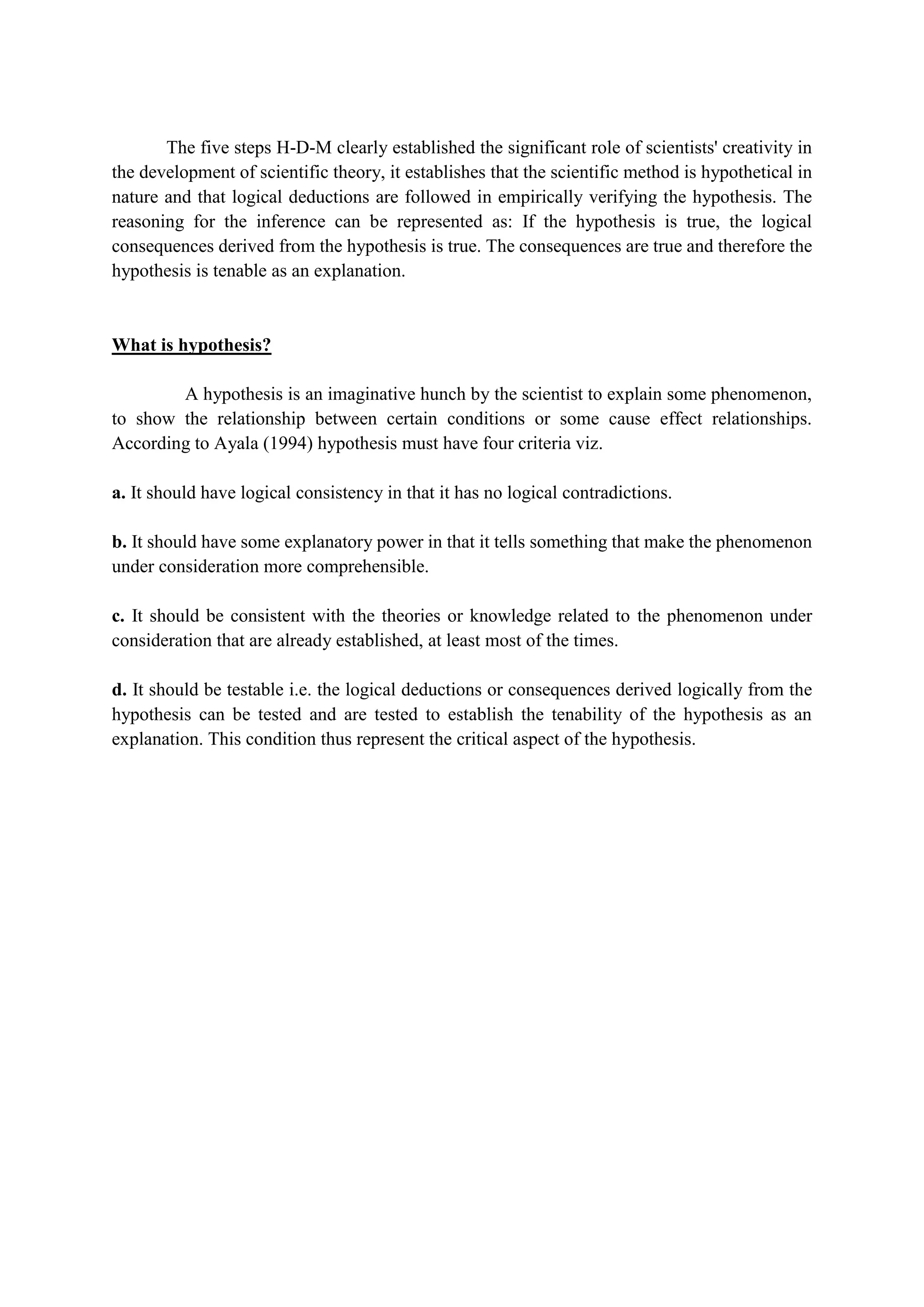 Hypothetico-deductive method in Science | PDF