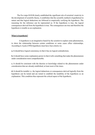 Hypothetico-deductive method in Science | PDF | Chemistry | Science